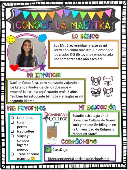 BILINGUAL - Ms. Breckenridger (Grade K) / Welcome
